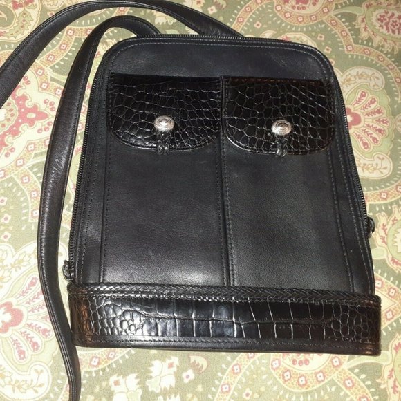 Brighton | Bags | Brighton One World Black Shoulder Bag Purse | Poshmark